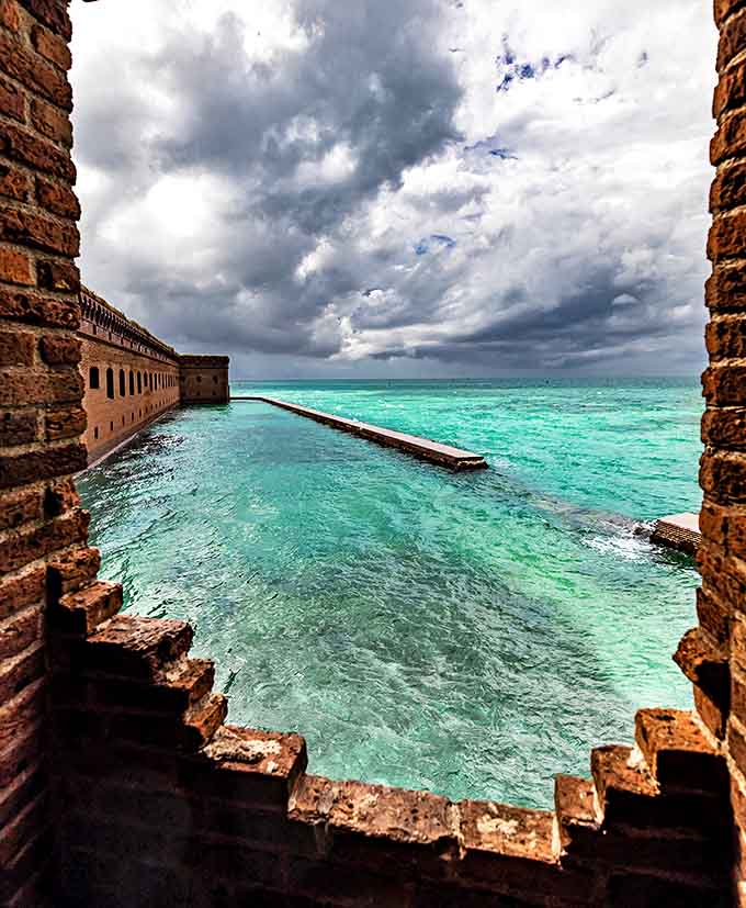 Each window frames a perfect Caribbean view, as if the fort architects knew their creation would someday become nature's perfect picture frame.