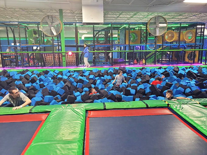 The foam pit: nature's way of saying "go ahead, try that backflip&mdash;the worst that'll happen is you'll find foam in strange places for days."