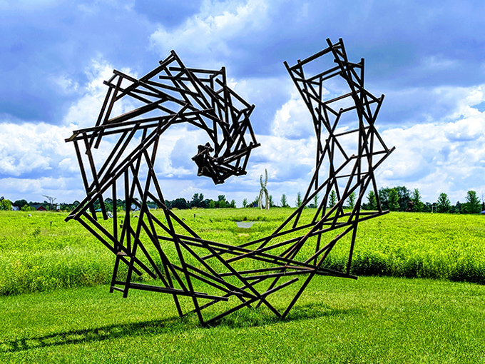 Hypnotic metal spirals that seem to move even when perfectly still, a mathematical dance frozen in time.