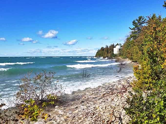 Lake Michigan's pristine shoreline offers daytime beauty that rivals the nighttime sky &ndash; though in a completely different wavelength.