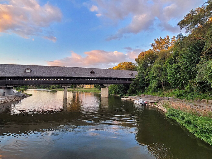 The Holz Br&uuml;cke covered bridge stands as a testament to old-world craftsmanship &ndash; no nails, just wooden pegs and German engineering ingenuity.