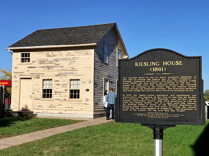 The historic Kiesling House survived the Dakota War of 1862, offering visitors a glimpse into New Ulm's earliest pioneer days.