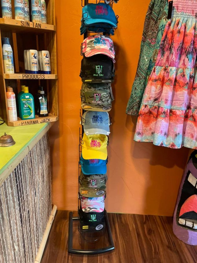 Beach essentials line the walls of the resort shop &ndash; because forgetting sunscreen shouldn't ruin your Michigan tropical getaway.