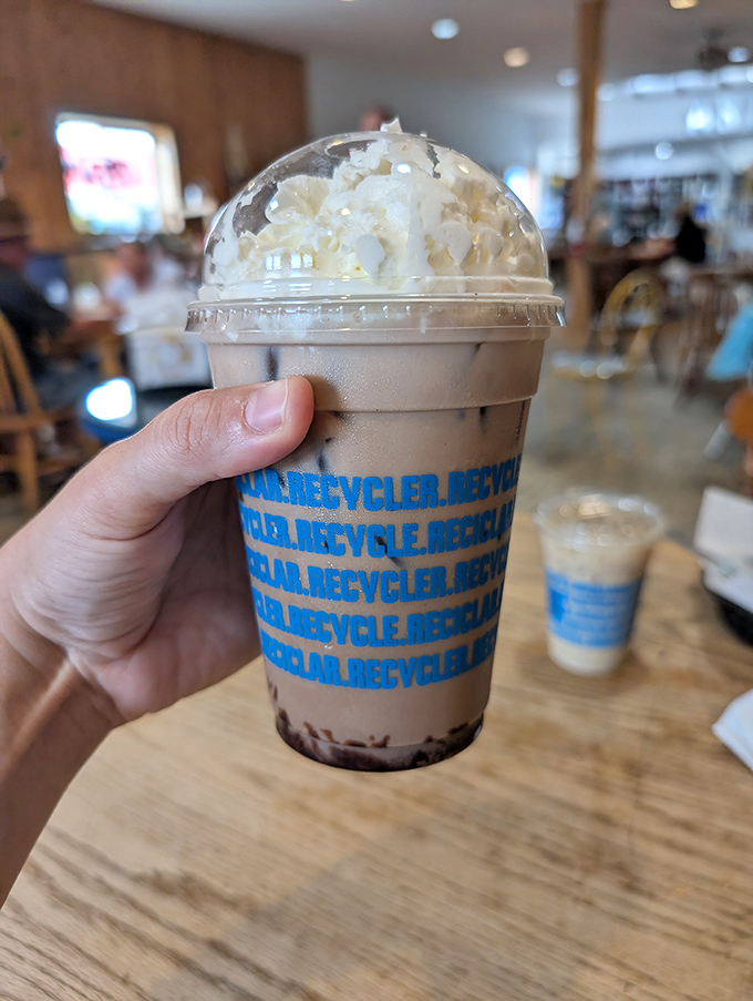 This milkshake brings all the readers to the yard, thick enough to require effort and topped with whipped cream that defies gravity.
