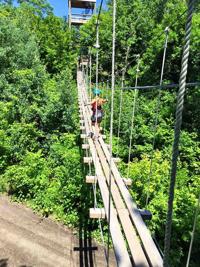 Walking this suspended pathway feels like crossing into another world &ndash; one where balance matters and every step brings a new perspective.