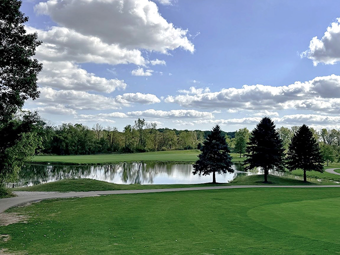 Pierce Lake Golf Course offers rolling greens beside glassy waters, where even a bad golf game feels good in surroundings this beautiful.