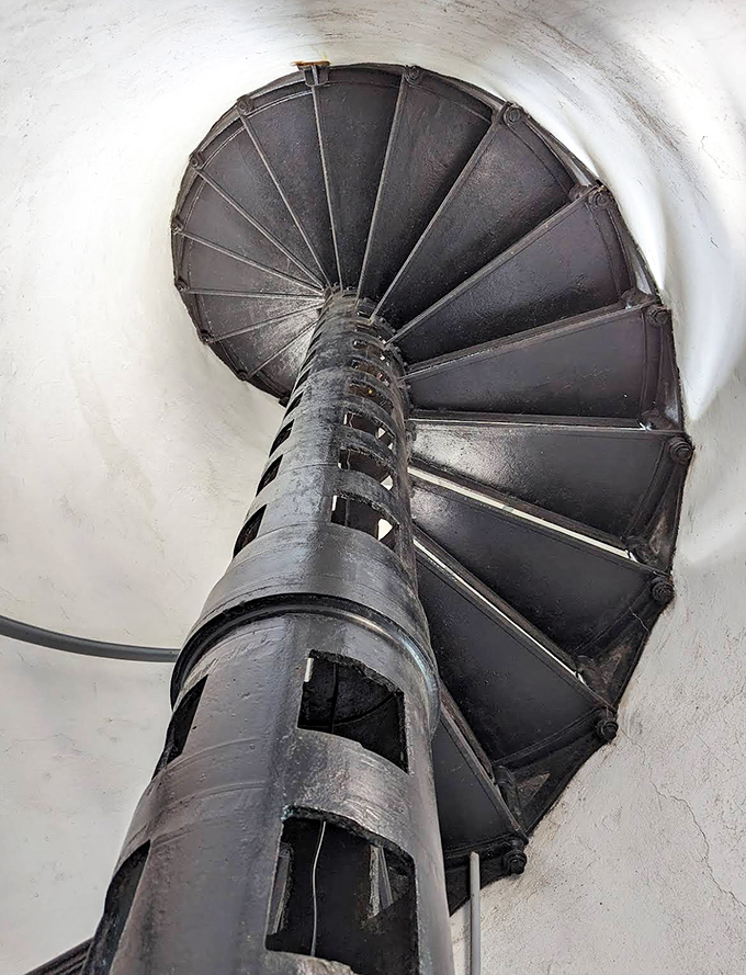 The spiral staircase winds upward like a nautical DNA strand &ndash; 76 steps separating ordinary views from extraordinary ones.