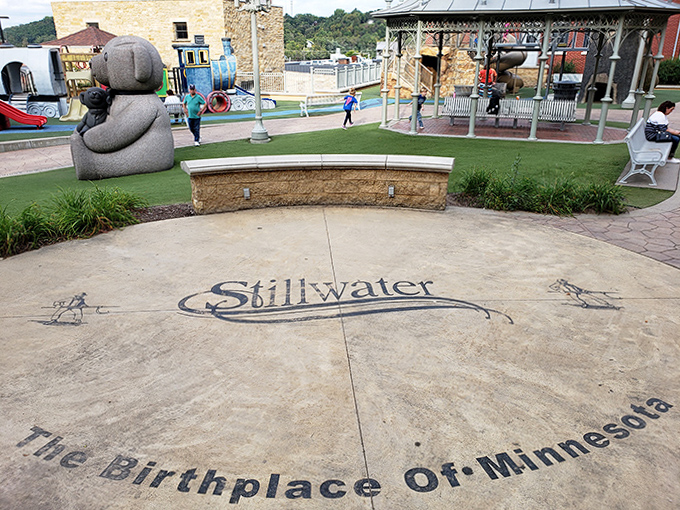 The limestone quarry backdrop tells Stillwater's story while providing a dramatic setting for childhood adventures.