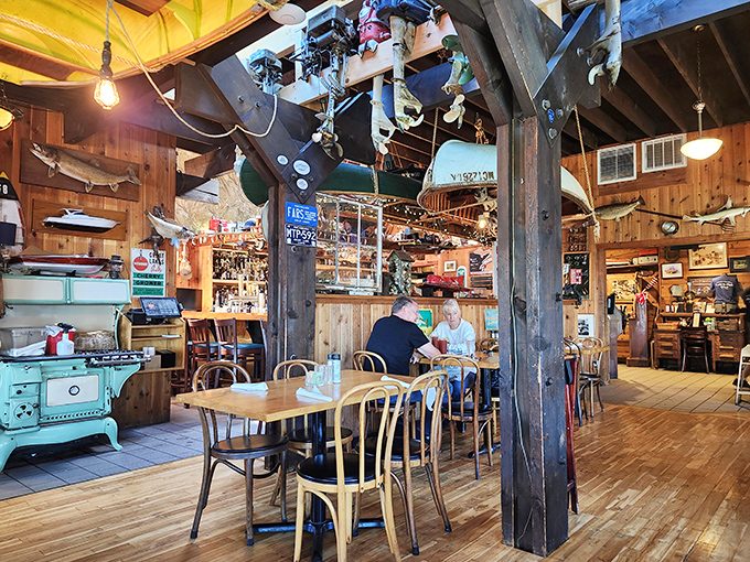The Cove's interior proves that rustic charm and good food go together like, well, fish and smoke, with character oozing from every weathered beam.