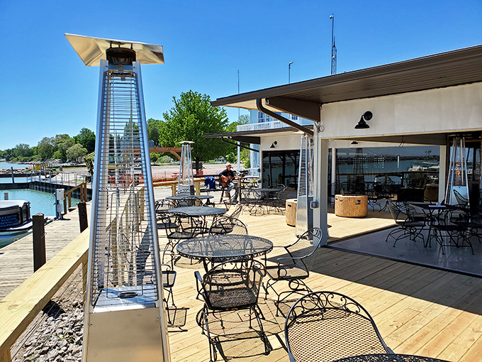 The Windjammer's waterfront deck serves up harbor views with a side of relaxation, where lunch easily stretches into dinner without a single complaint.