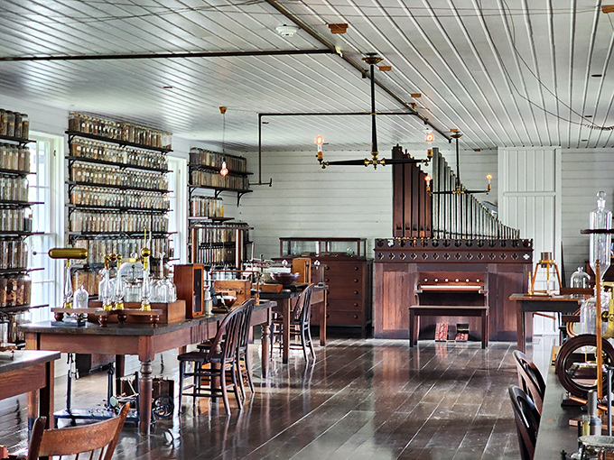 Thomas Edison's Menlo Park Laboratory recreates the birthplace of countless inventions, including the phonograph and practical incandescent light bulb.