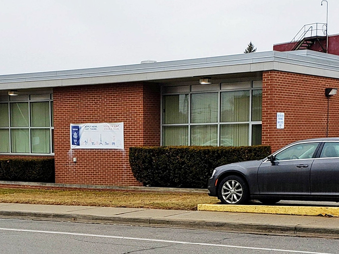 The local post office might seem utilitarian, but it represents Adrian's enduring connection to the wider world through letters, packages, and shared stories.