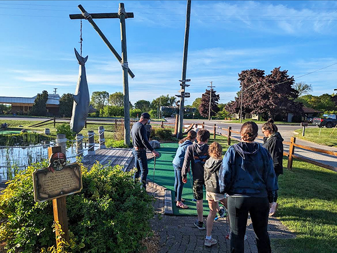 The anticipation builds as adventurers line up for the next challenge &ndash; will they conquer the course or walk the plank of mini-golf defeat?