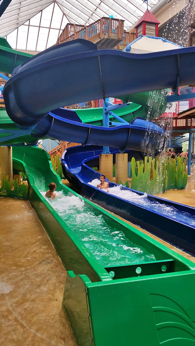 A colorful tangle of waterslides promises different flavors of adrenaline &ndash; from "mild thrill" to "I may have left my stomach at the top."