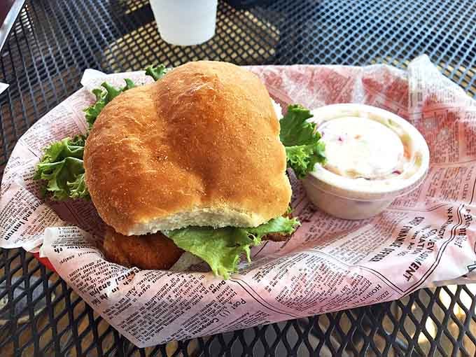 Simplicity elevated to art form &ndash; fresh whitefish nestled in a soft bun with crisp lettuce creates a sandwich worth driving across state lines for.