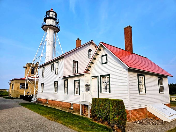 The Whitefish Point Light Station has guided mariners through "The Graveyard of the Great Lakes" since 1849, its beam cutting through fog and darkness like a lifeline.