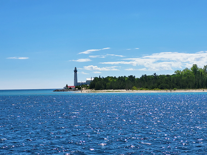 Fifty shades of blue stretch to the horizon, with water so clear you can count pebbles twenty feet below.