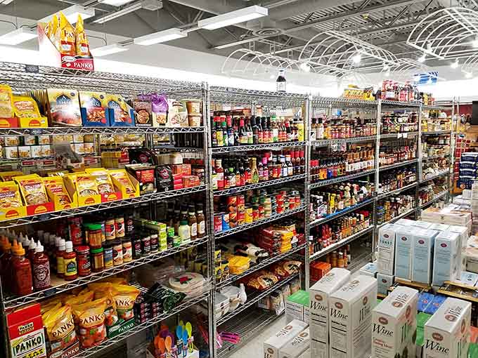 This isn't your average condiment aisle, it's a global flavor tour where hot sauces and specialty items wait to transform your cooking.