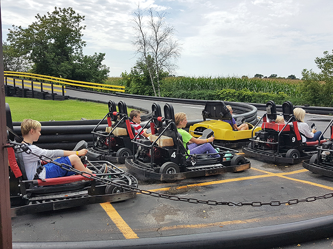 Go-karts: where every adult suddenly remembers their unrealized NASCAR dreams and every kid gets a taste of driving freedom.