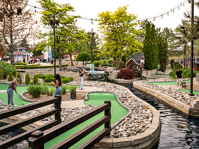 Miniature golf that's anything but miniature in fun &ndash; where water features and landscaping turn putting into an adventure.