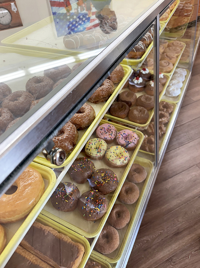 The display case at Marge's &ndash; where dreams are made, diets are forgotten, and the hardest decision of your day awaits.