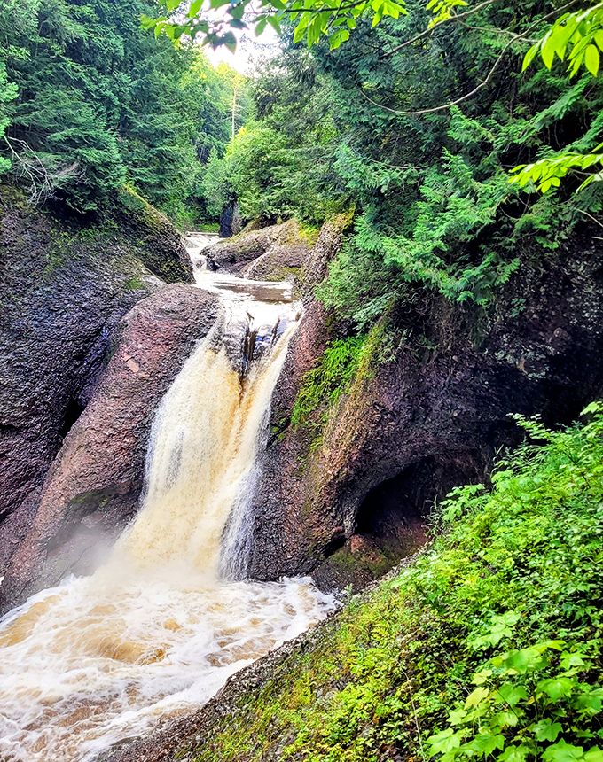 A mesmerizing dance of water and stone &ndash; each cascade creates its own unique pattern as the river navigates ancient rock formations.