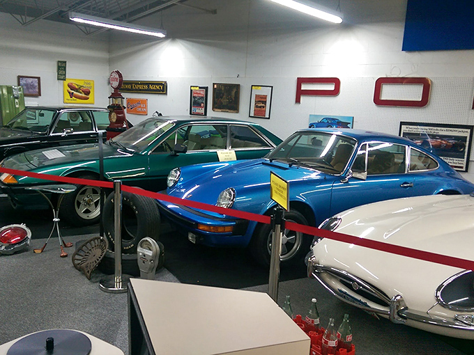 Vintage automobiles prove that some treasures are too valuable even for regular showrooms, turning this antique mall into an unexpected automotive museum with price tags.