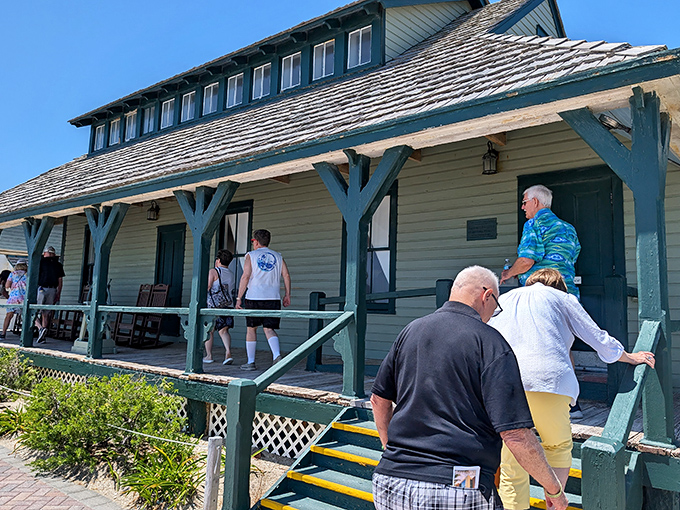Visitors explore the historic structure that once represented the thin line between life and death for countless sailors along Florida's Treasure Coast.