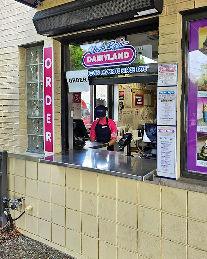 The walk-up window serves as a portal to frozen paradise &ndash; just approach, order, and prepare for a hand-held happiness delivery.