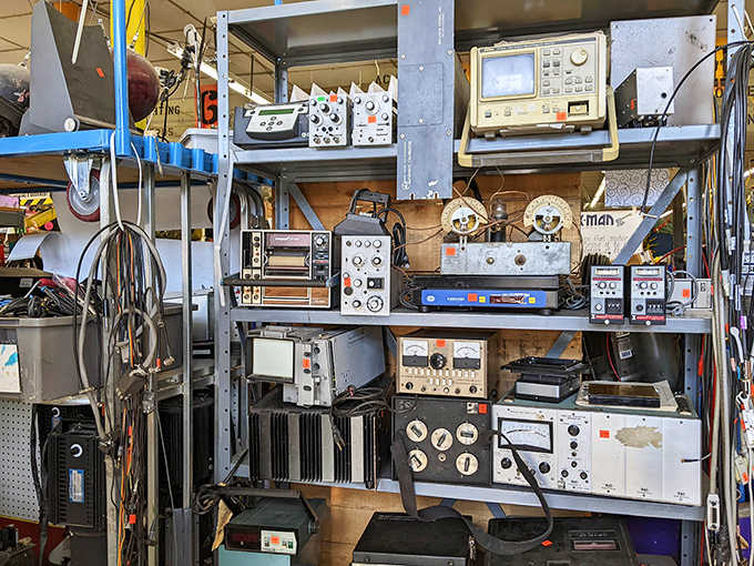 Vintage electronic equipment sits like sleeping technological dinosaurs, waiting for the right person to either resurrect them or transform them into art.