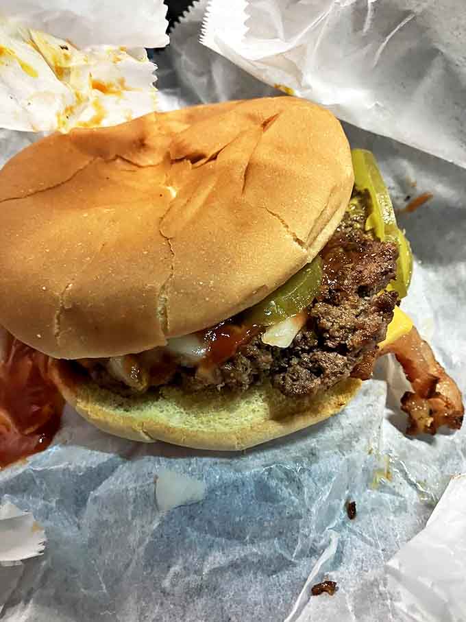 Bacon cheeseburger: Bacon doesn't just top this cheeseburger &ndash; it crowns it, creating a salty-savory harmony that makes taste buds stand at attention.