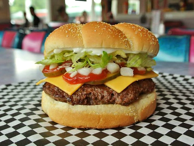 A classic American cheeseburger done right &ndash; hand-formed patty, melted cheese, and fresh toppings on a toasted bun.