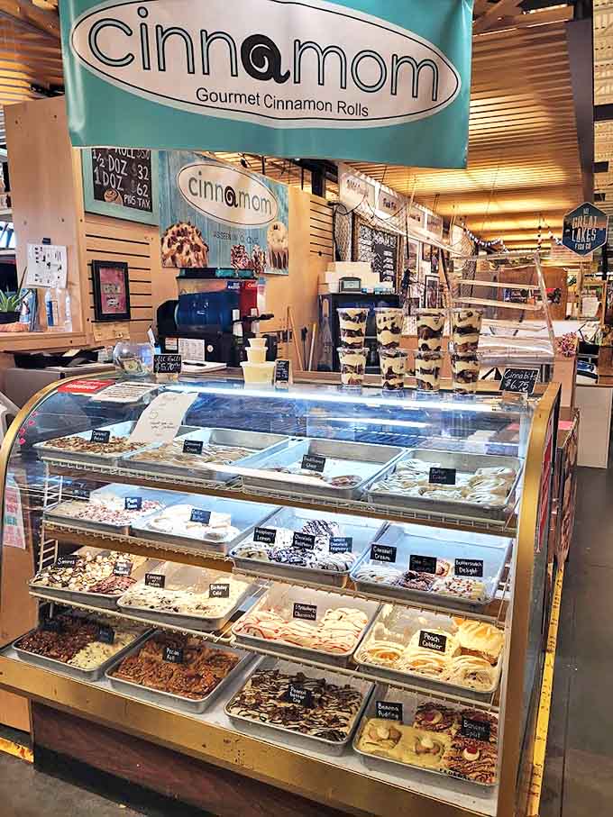 Cinna.mom's display case &ndash; where cinnamon rolls are elevated to an art form and diets go to die happy deaths.