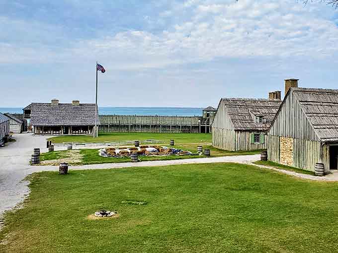 These humble wooden houses once sheltered soldiers and traders through brutal Michigan winters&mdash;suddenly your apartment heating issues seem trivial.