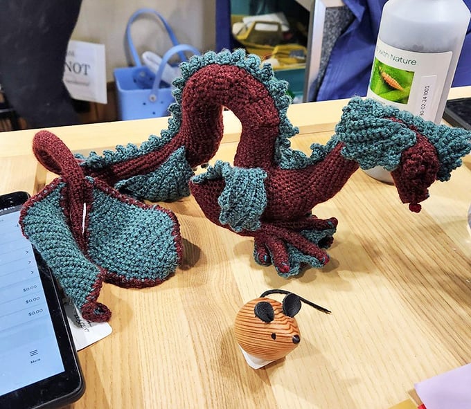 This crocheted dragon proves that "cute" and "slightly terrifying" aren't mutually exclusive concepts.
