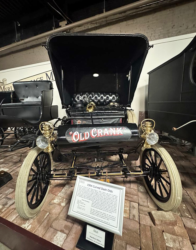 "Old Crank," the 1904 Curved Dash Oldsmobile, revolutionized transportation with its simple design and relatively affordable price tag for early motorists.