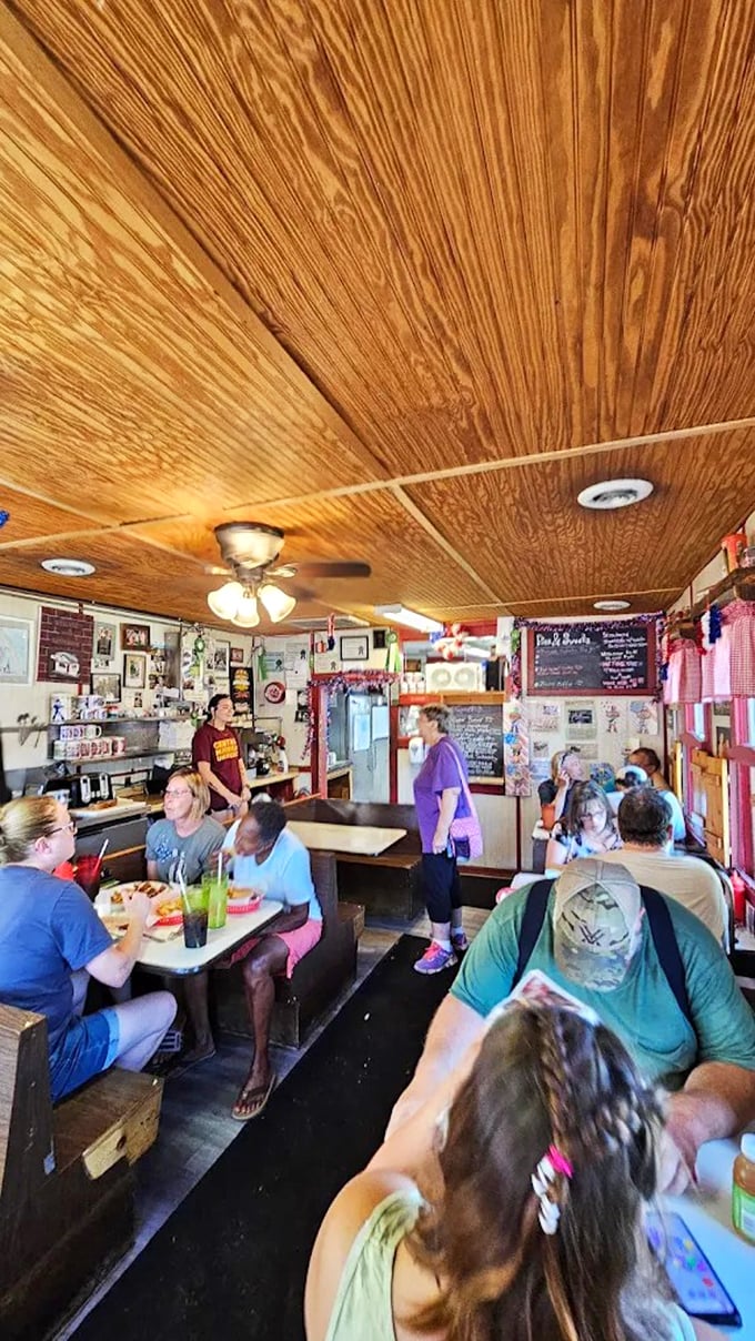 A typical lunch rush brings together farmers, families, and road-trippers – all sharing space in this democratic institution where good food is the great equalizer.