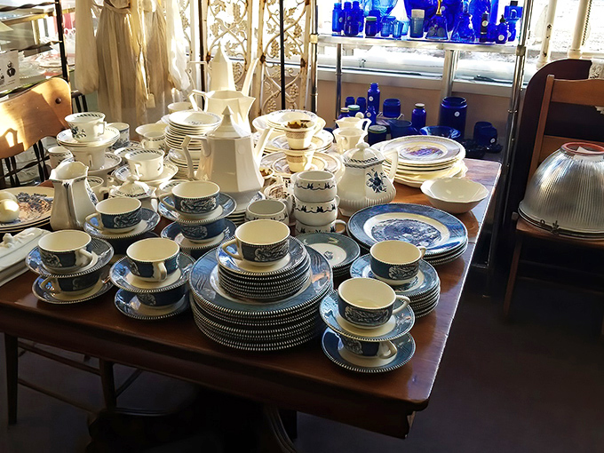 Blue Willow patterns and delicate teacups create a symphony of porcelain perfection, ready to elevate everyday dining into special occasions.