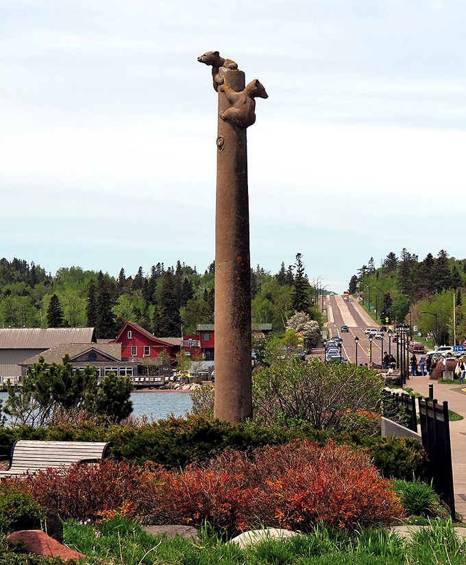 Grand Marais waterfront invites visitors to pause and appreciate the meeting of land and the mighty Lake Superior.