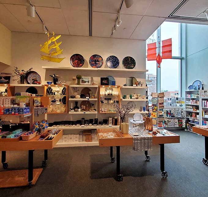 The museum shop displays Nordic treasures from handcrafted ornaments to modern design pieces &ndash; resistance is futile for your credit card.