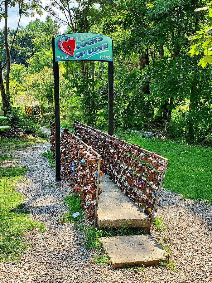 This creative restroom sign delivers bathroom humor with Hell's characteristic wit, making even nature's call an amusing photo opportunity.