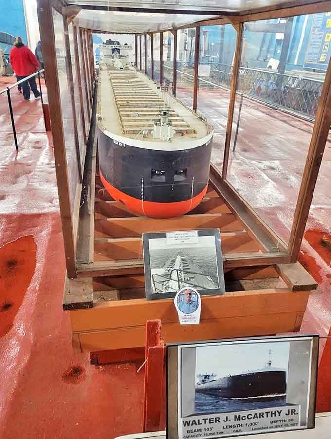 The Walter J. McCarthy Jr. model demonstrates the evolution of lake freighters – floating factories that connected America's industrial heartland.