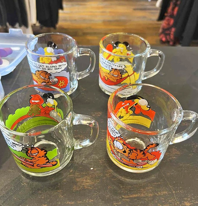 Vintage Garfield mugs bring nostalgic charm with a side of Monday-hating attitude &ndash; perfect for your morning coffee or witches' brew.