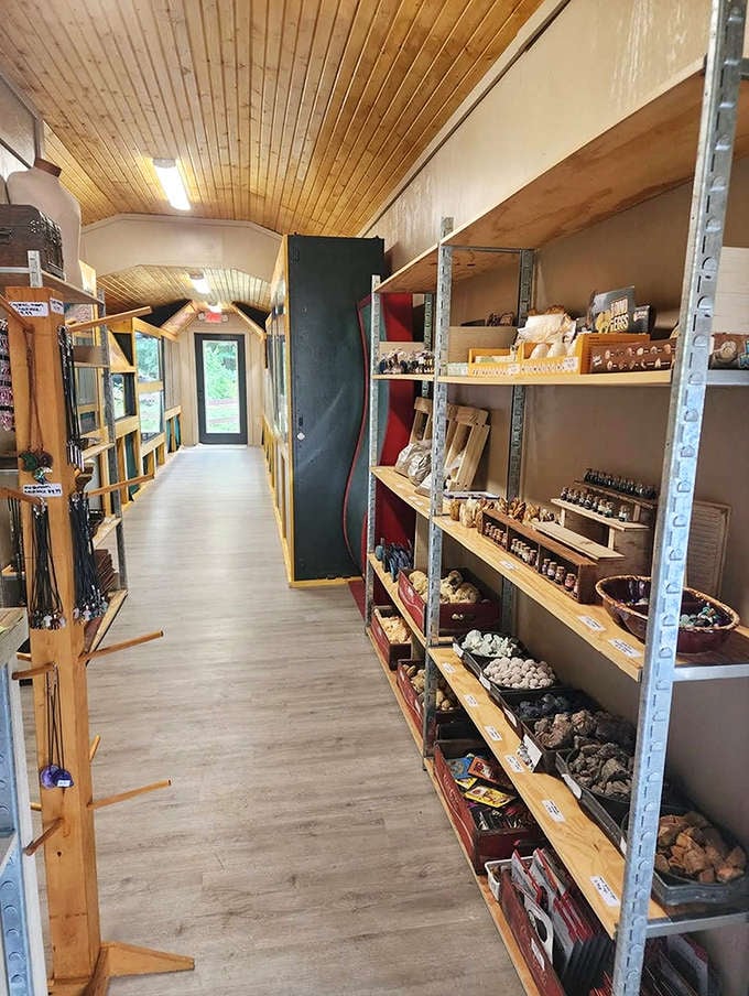 The gift shop offers treasures ranging from polished stones to quirky souvenirs, everything you need to remember your gravity-defying adventure.