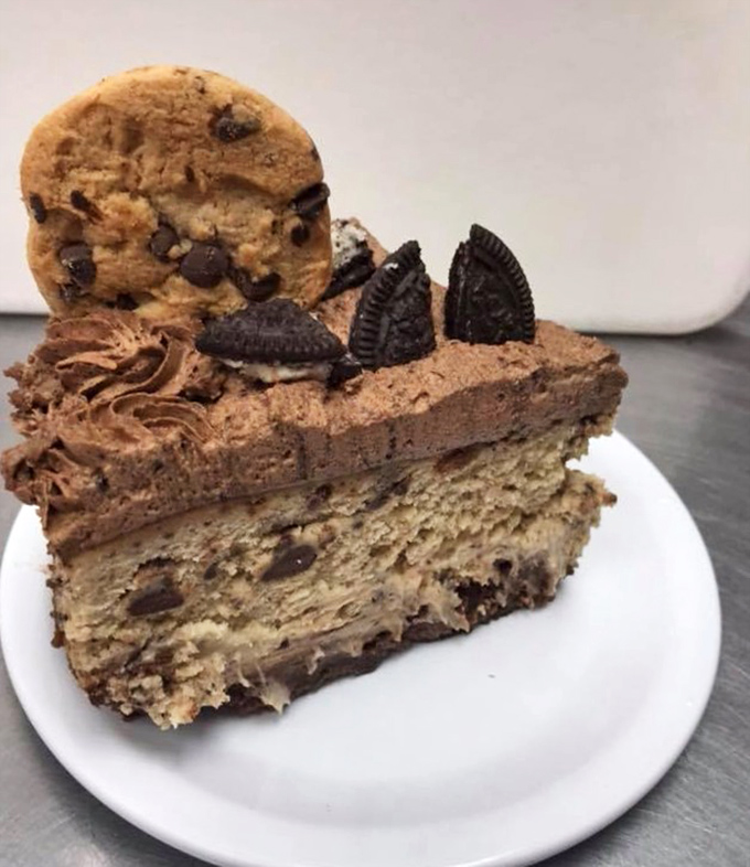 The Oreo Brookie Cheesecake &ndash; where three desserts had a meeting and decided to move in together permanently.
