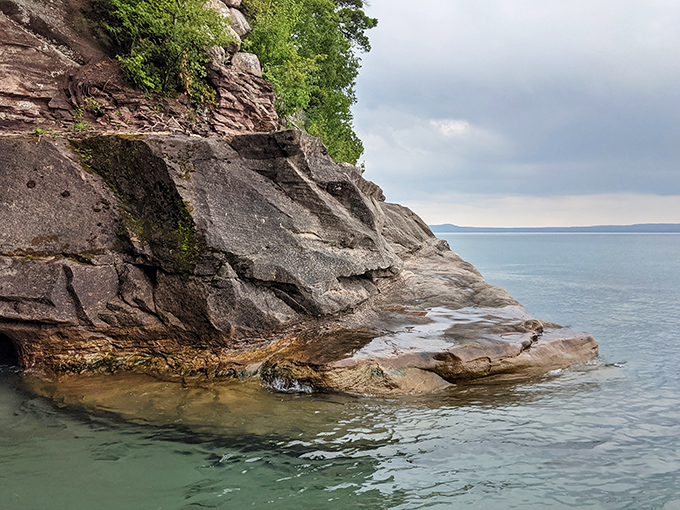 Layer upon layer of Earth's history book, with pages written in minerals instead of ink.