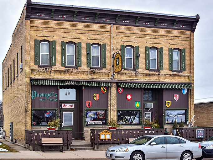 Puempel's Olde Tavern Where colorful Swiss canton shields adorn the windows of this historic tavern&mdash;a place where beer stories flow as freely as the taps