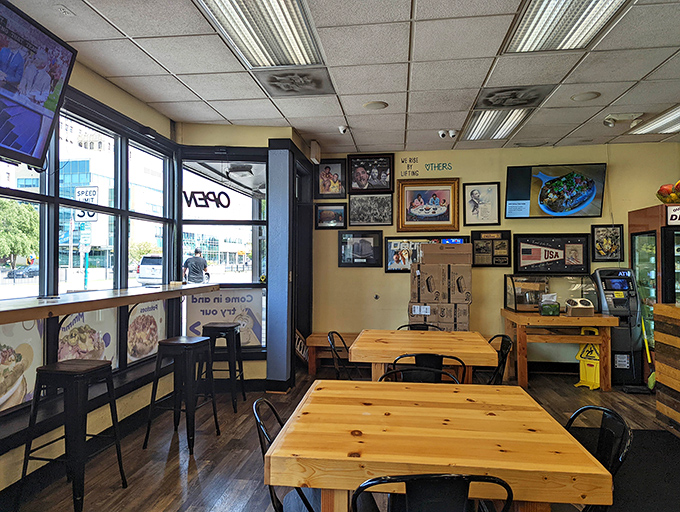 The service counter showcases both efficiency and warmth, where staff members treat first-timers like they've been regulars for years.