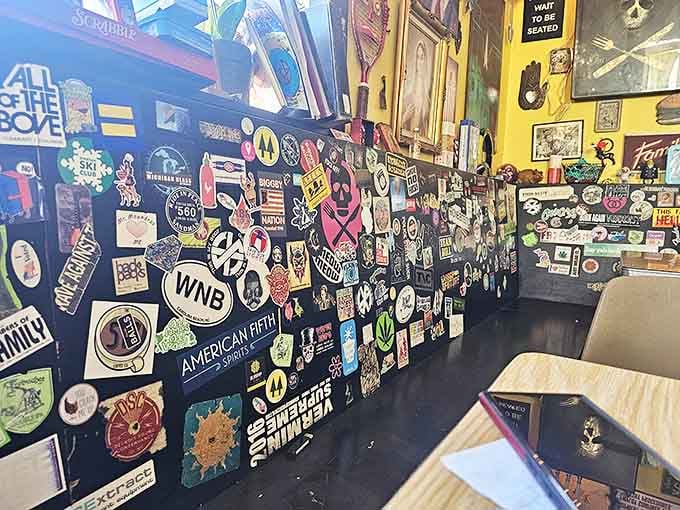 A living history of bands, brands, and inside jokes that's been curated one adhesive square at a time.