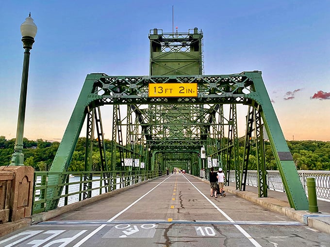 The historic Stillwater Lift Bridge stands as both functional landmark and Instagram darling, its green trusses framing river views perfectly.